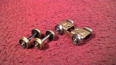 HO BRASS BAND-DRIVEN TROLLEY CAR - POWER TRUCK & DUMMY WHEELS - GOOD ...