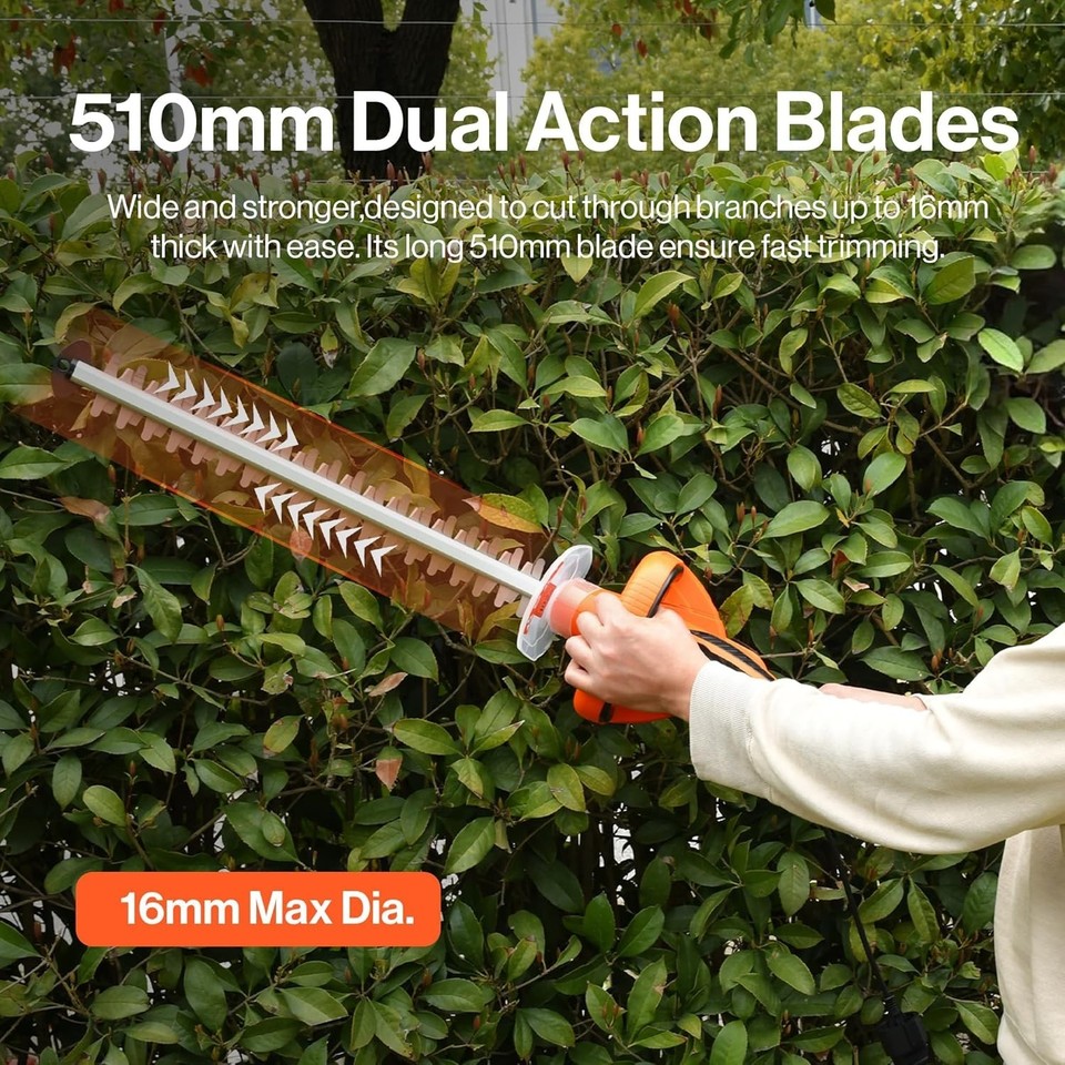 SuperHandy Hedge Trimmer 600W Electric Lightweight Corded Hedge Cutter ...