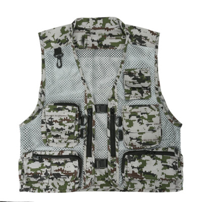 Homme Camouflage Maille Filet Débardeur Multi Poches Pêche Extérieur ...