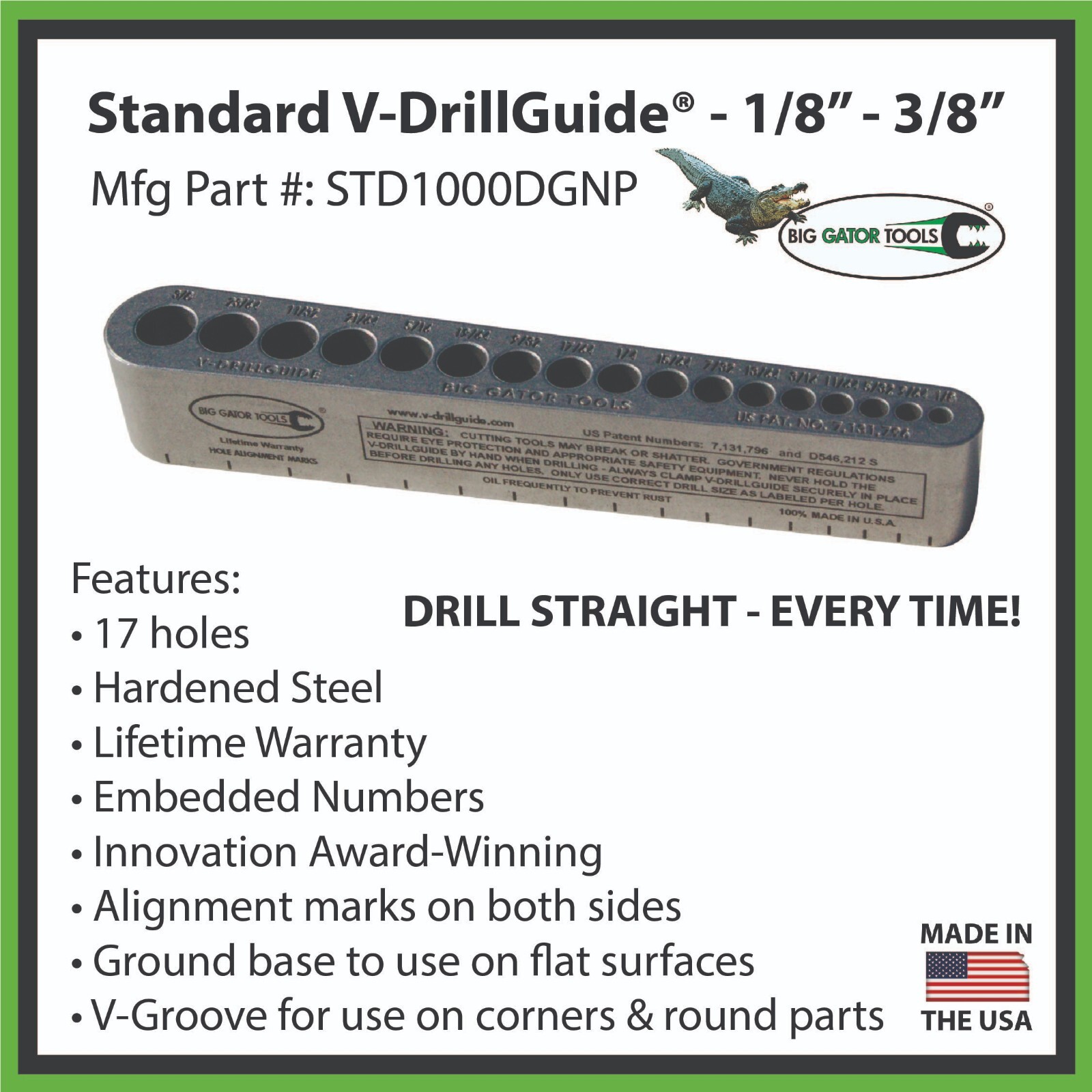 Drill guide - Helps drill gun parts, barrels, pistols, sites, slings ...