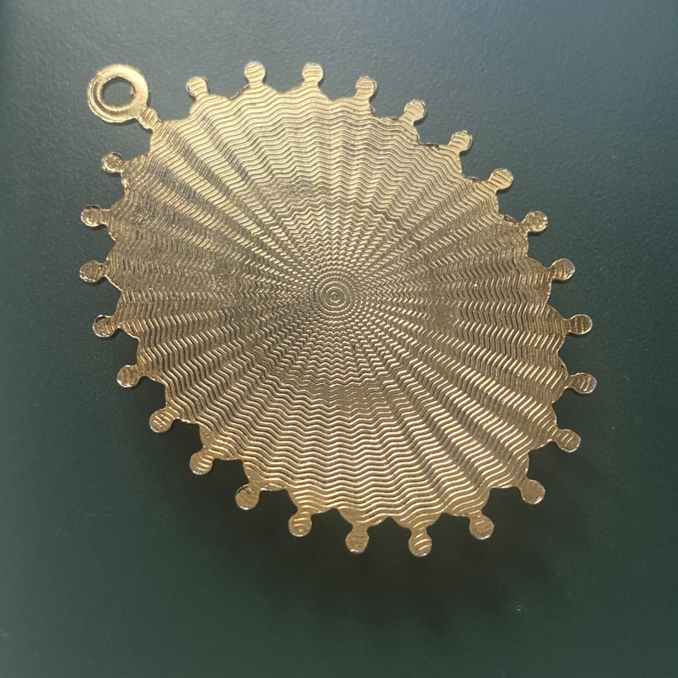 Citrine Quartz Oval Pendant Stone Crystal 2.5" Gold Tone Jewelry ...