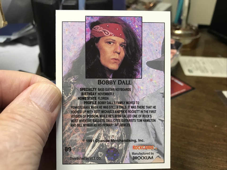 # 89 BOBBY DALL - 1991 Brockum Rock Cards | eBay