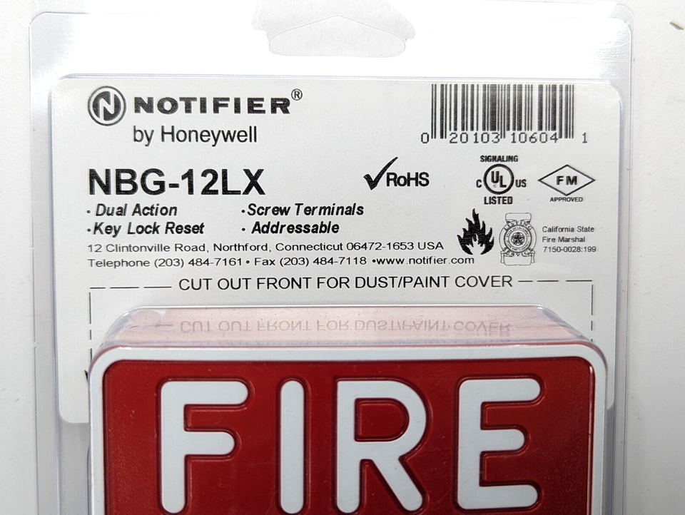 NOTIFIER HONEYWELL NBG-12LX FIRE ALARM ADDRESSABLE DUAL ACTION PULL ...