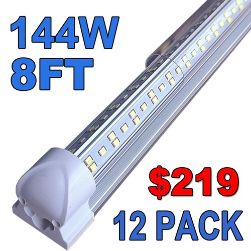8ft Led Shop Light, V-shape 144w Integrated Led Tube Light, 6500k Clear ...