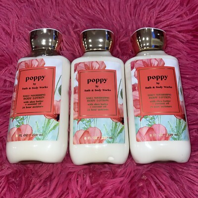 3x Bath & Body Works Poppy Body and Hand Lotion 8oz | eBay