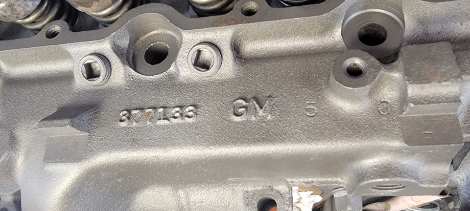 GM Chevy Chevrolet 250 1bl Integral Cylinder, Head Cast# 377133, 1973 ...