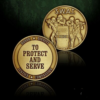 SWAT PROTECT AND SERVE POLICE BRONZE CHALLENGE COIN | eBay