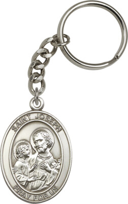 Pewter St. Joseph Key Ring KeyChain NEW By Bliss MADE USA Patron of ...