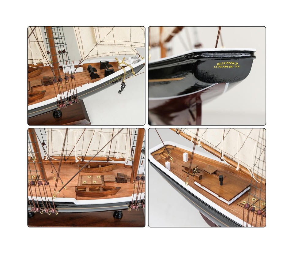 SAILINGSTORY Wooden Sailboat Model Ship Bluenose 1/60 Scale Replica ...
