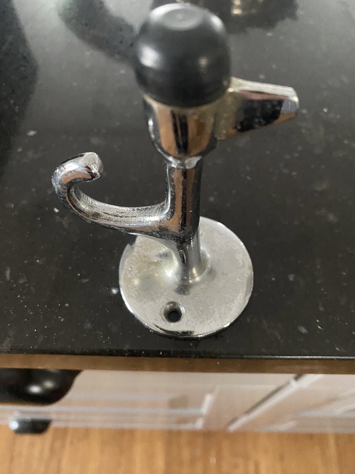 Brass , Nickel Plated Door Stop Coat Hook Combination | eBay