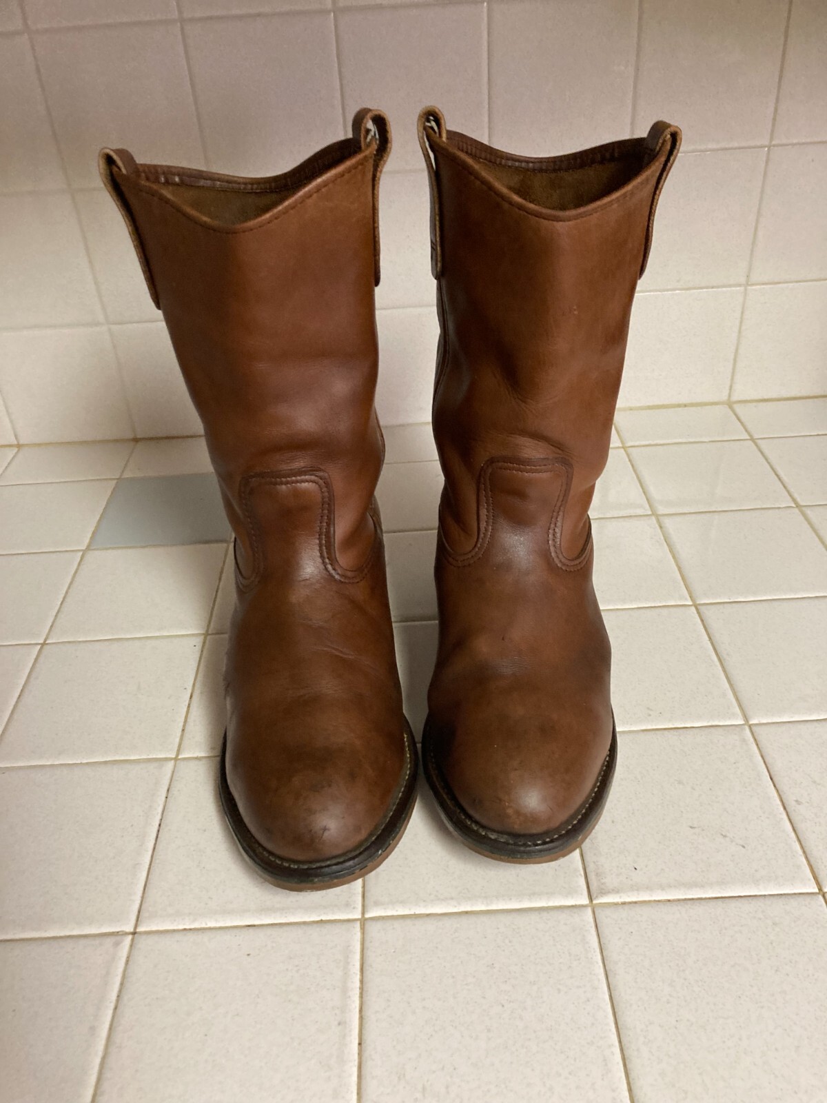 VINTAGE 1993 RED WING USA BROWN LEATHER ENGINEER WEST… - Gem