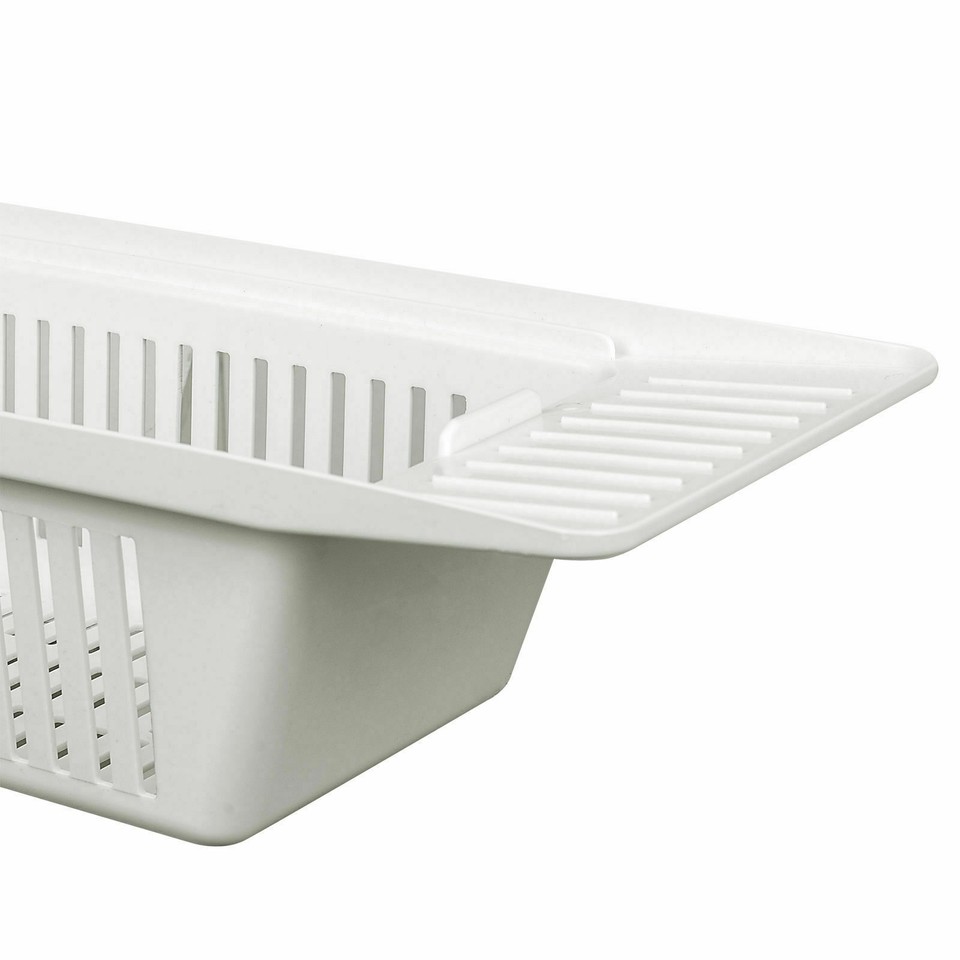 Extendable White Luxury Plastic Over Deep Bath Tub Rack & Kitchen Caddy ...