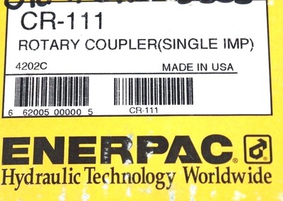 NIB ENERPAC CR-111 ROTARY COUPLER (SINGLE IMP) CR111 | eBay