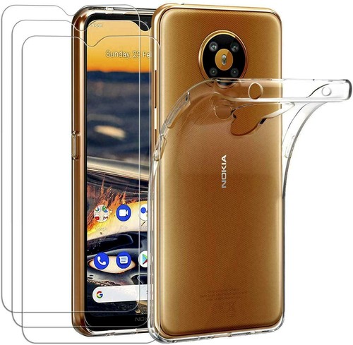 For Nokia G10 / G20 Case, Slim Clear Silicone Gel Phone Cover + 1 X ...