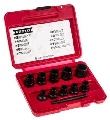 Stanley Proto BOLT EXTRACTOR SOCKET SET 69X00 10Pcs 3/8" Drive *USA ...
