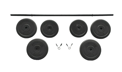 Barbell 100 lb Vinyl Weight Set With Bar For Home Fitness Gym Full Body ...