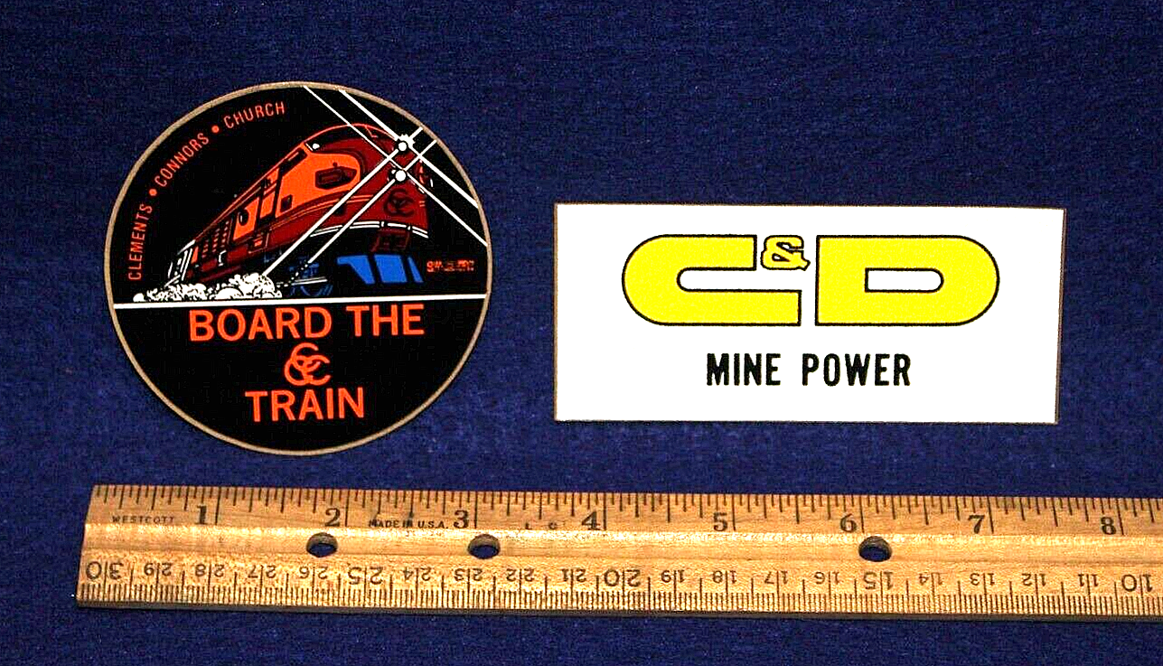 Lot of 2 Decals Stickers - C & D Mine Power & Clements Connors Church ...