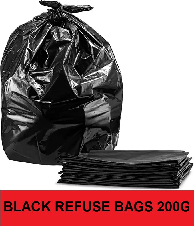 REFUSE BAGS BLACK 200G EXTRA STRONG HEAVY DUTY BIN LINERS | eBay UK