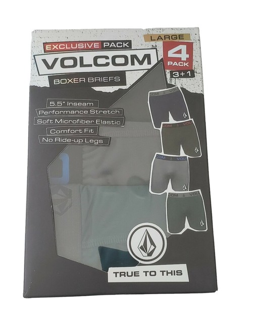 Volcom Boxer Briefs Performance Stretch Comfort Fit 4-Pair Large 36-38 ...