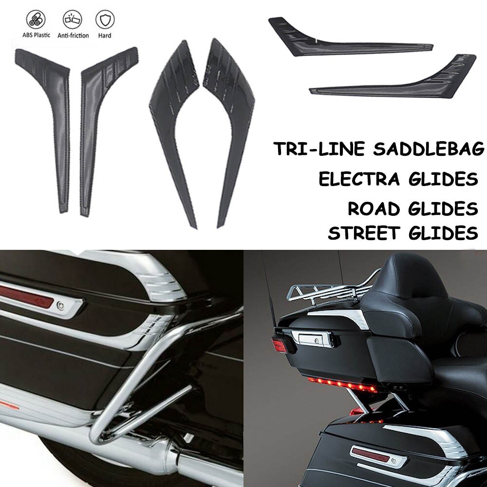 Black Tri-Line Saddlebag Accent Decals FOR HARLEY 2014-2021 Road Glide ...