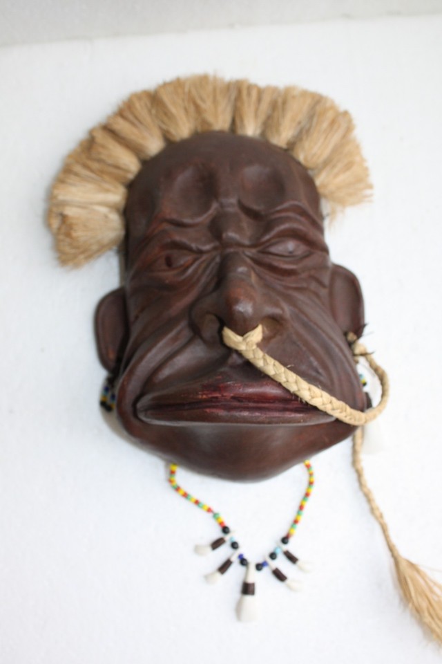 Old Vintage Hand Carved Decorative Wooden Mask Wood Art Home Decor ...