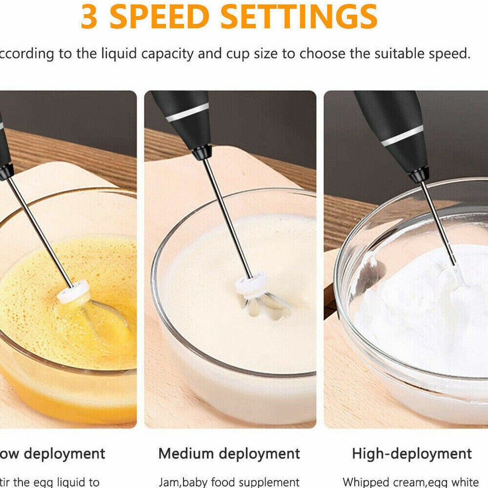 USB Rechargeable Handheld Electric Coffee Milk Frother Whisk Mixer Egg ...