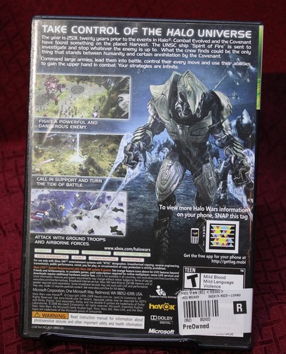 Halo Wars XBox 360 Microsoft Ensemble Studios Disc & Case | eBay