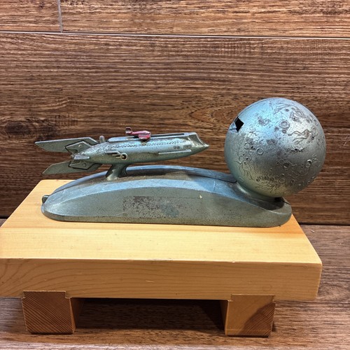 Vtg Strato Rocket Space Ship Xu 232 Coin Bank Cast Mechanical 1950's ...