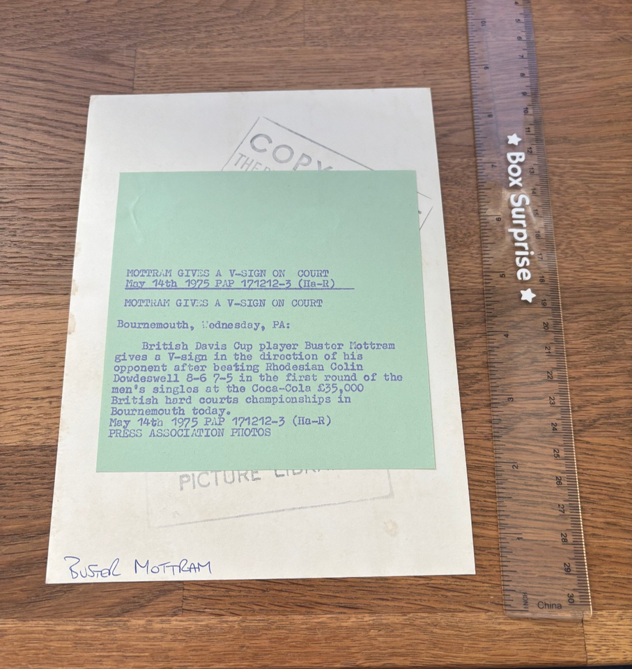 An original vintage TV Times publicity print of Buster Mottram (Tennis ...