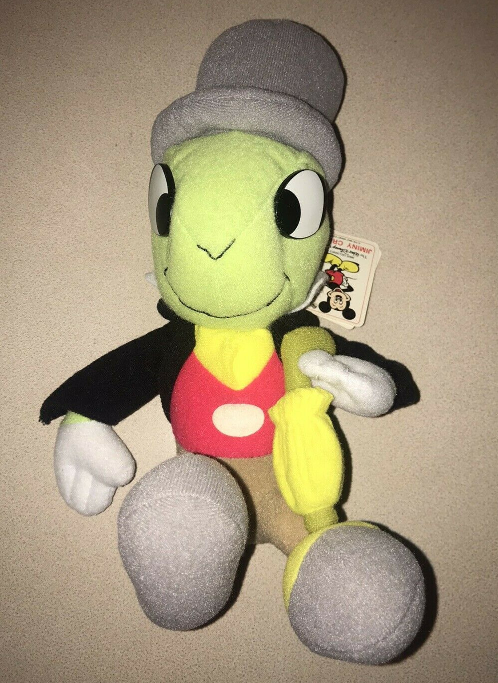 Vintage 1980s Disney Jiminy Cricket from Pinocchio Stuffed Toy with ...
