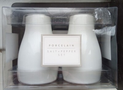 Porcelain White Salt & Pepper Set | eBay UK