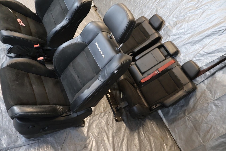 2019 JEEP TRACKHAWK 6.2L OEM BLACK LEATHER SUEDE FRONT N REAR SEATS ...