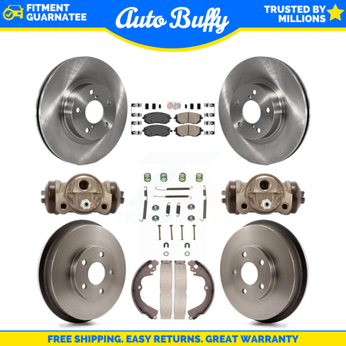 Front Rear Brake Rotor Integrally Molded Pad & Drum Kit (9Pc) For ...