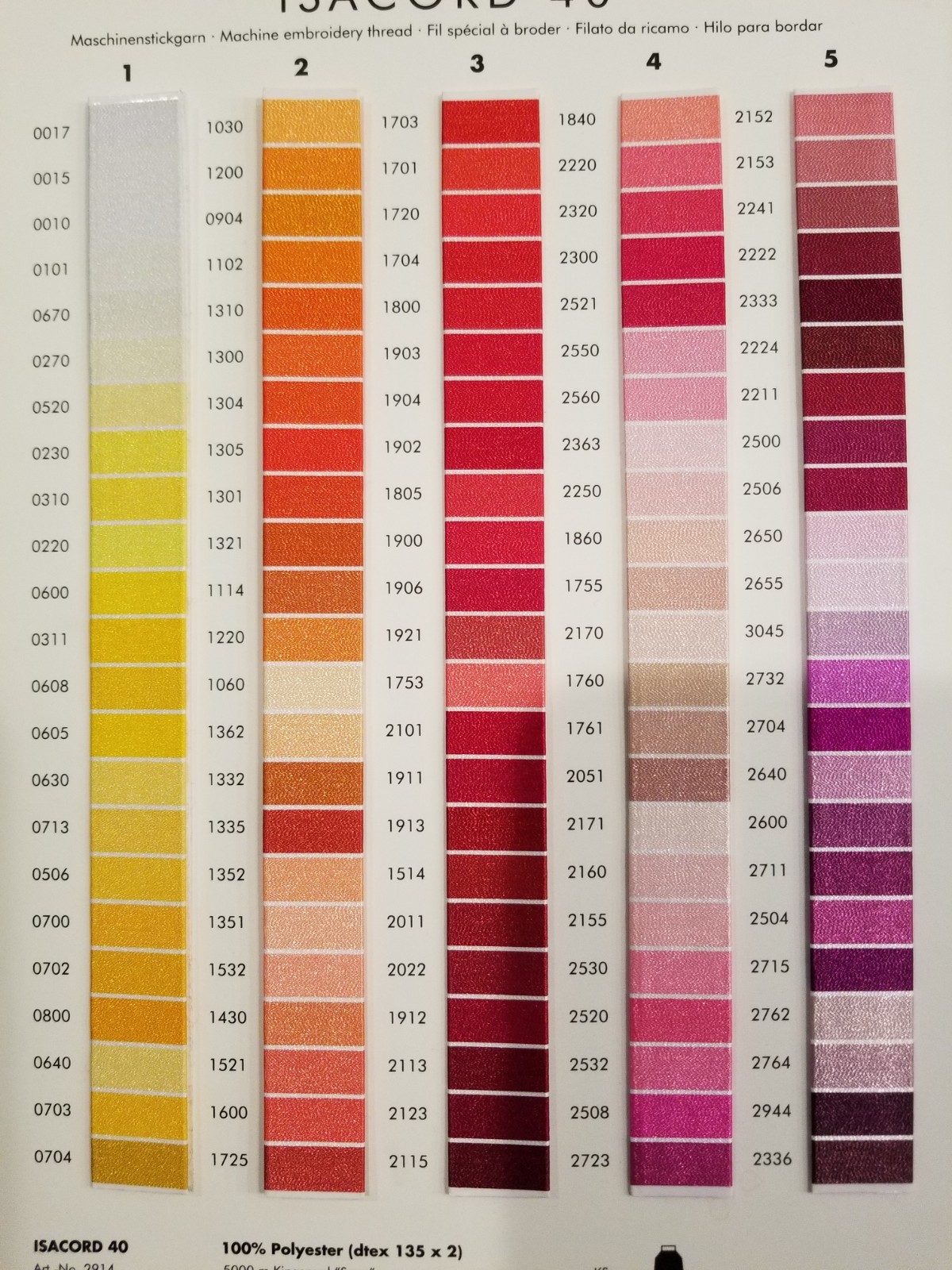 5000m Isacord Embroidery Thread ANY COLOR (colors 003-0702) (NEW) | eBay