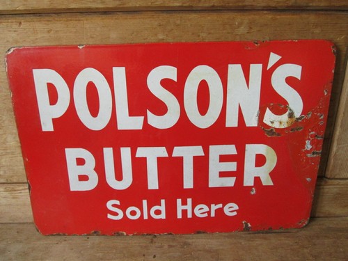 Polson's Butter/ coffee enamel sign.Advertising sign.Kitchenalia ...
