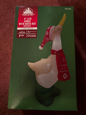 CHRISTMAS 4' LED GOOSE WITH SANTA HAT INFLATABLE, NEW | eBay