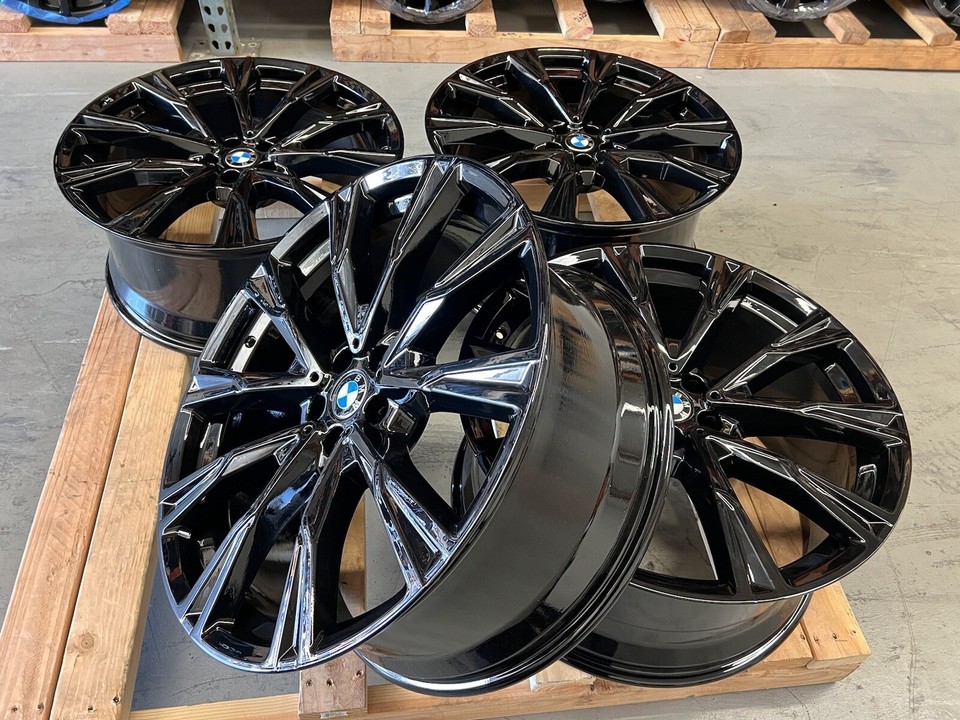 22” BMW RIMS OEM STOCK FACTORY ORIGINAL RIMS WHEELS BLACK X7 G07 758 ...