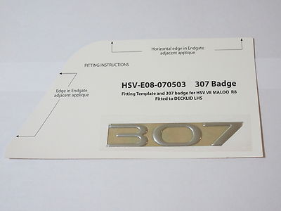 HSV VE CLUBSPORT R8 SENATOR MALOO GTS ' 307 ' BOOT LID BADGE CHROME ...
