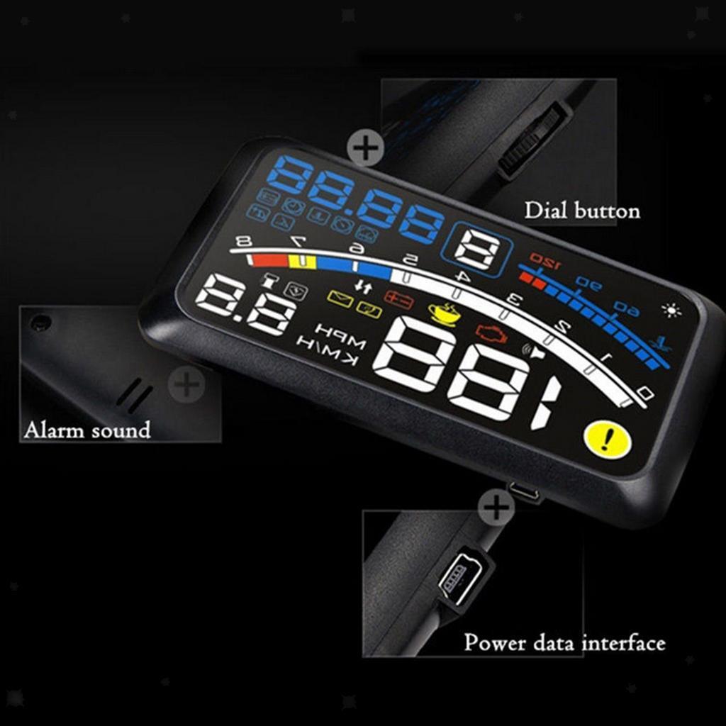 Universal 5.5" Car HUD Display Warning Fuel Consumption | eBay