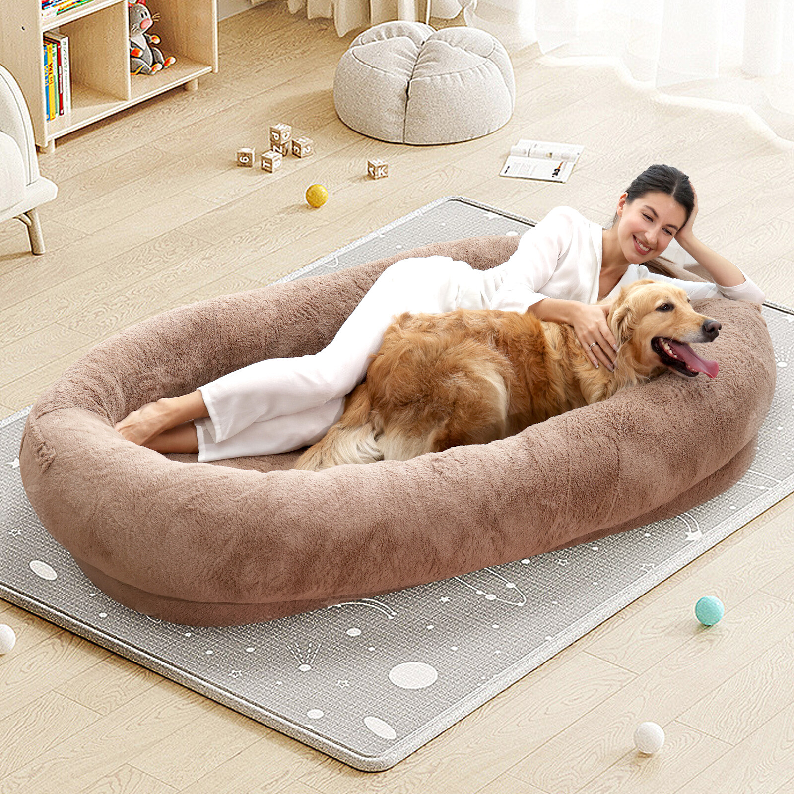 NAIZEA Human Dog Bed Pet Kennel Large Bean Bag Bed for Humans Bean ...