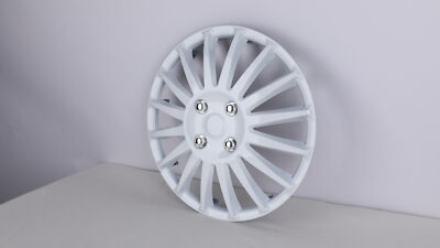 15" Set of 4 White Wheel Covers Snap On Full Hub Caps fit R15 Tire ...