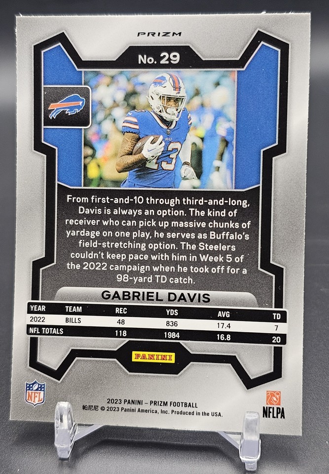 Gabriel Davis 2023 Panini Prizm #29 Orange Lazer Buffalo Bills Football ...