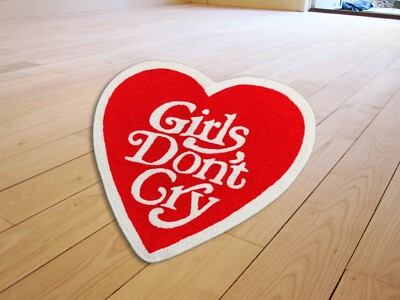 Girls Don't Cry Heart Area Wool Rugs Floor Mat Living Room Accent ...