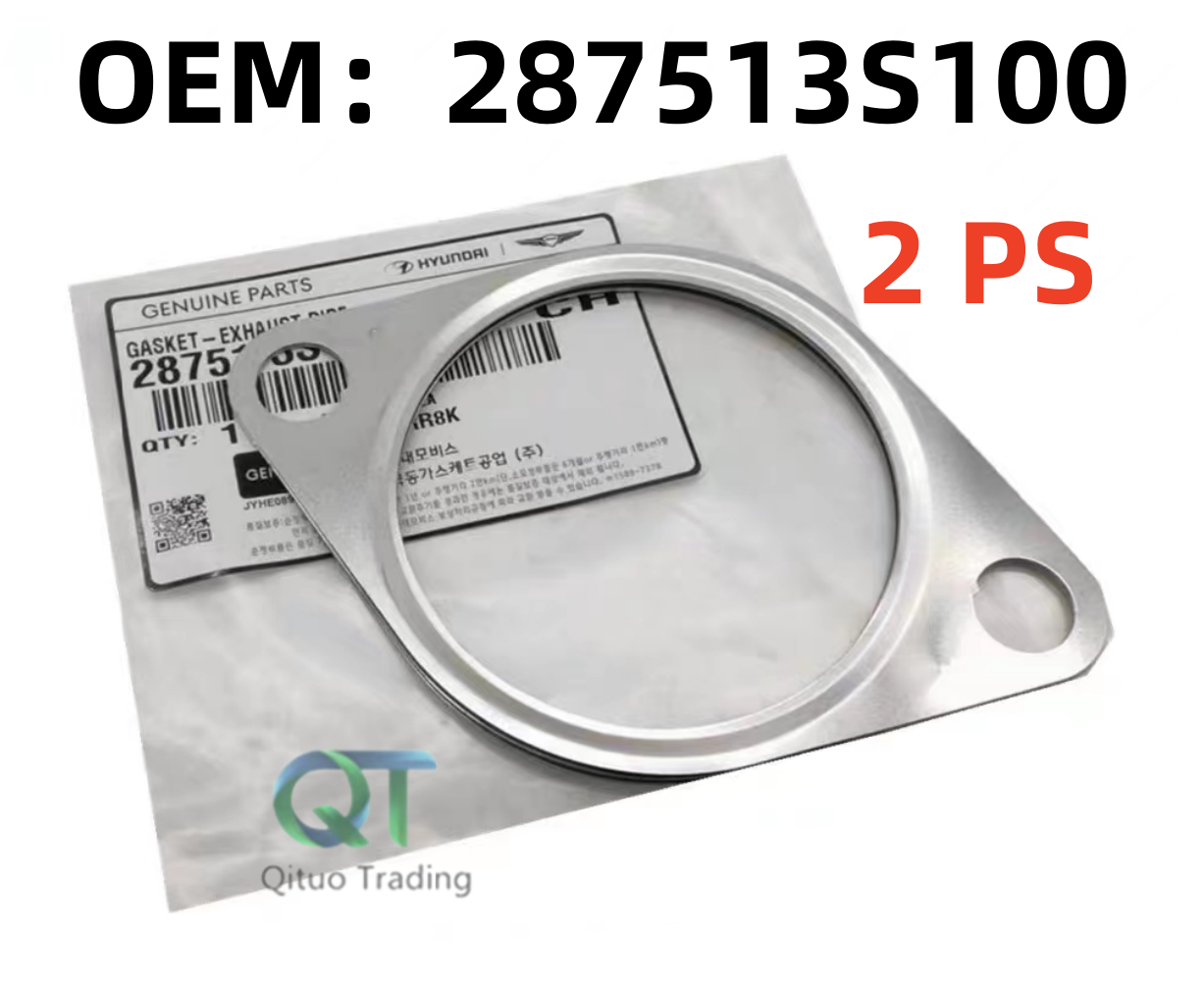 2X Genuine OEM Catalytic Converter Exhaust Pipe Gasket For Hyundai ...