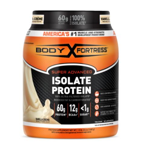 Body Fortress 100% Isolate Easy-to-Digest Protein Powder Vanilla 1.5 ...