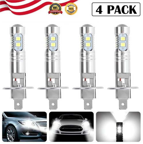 4× Super Bright H1 LED Headlight Kit High Low Beam Fog Driving Bulbs ...