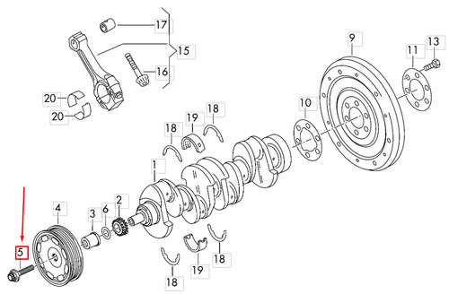 VOLKSWAGEN EOS Crankshaft Pulley 12 Point Socket Bolt N91048601 | eBay