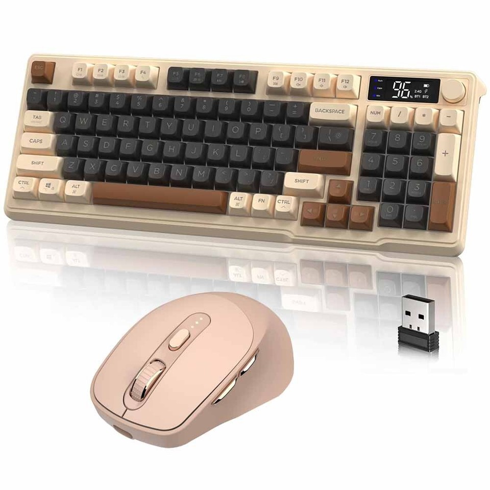 M96 PBT Wireless Membrane Gaming Keyboard Scient Keys with Knob Rainbow Backlit | eBay