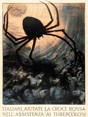 PROPAGANDA POLITICAL HEALTH TUBERCULOSIS SPIDER WEB DEATH POSTER PRINT ...