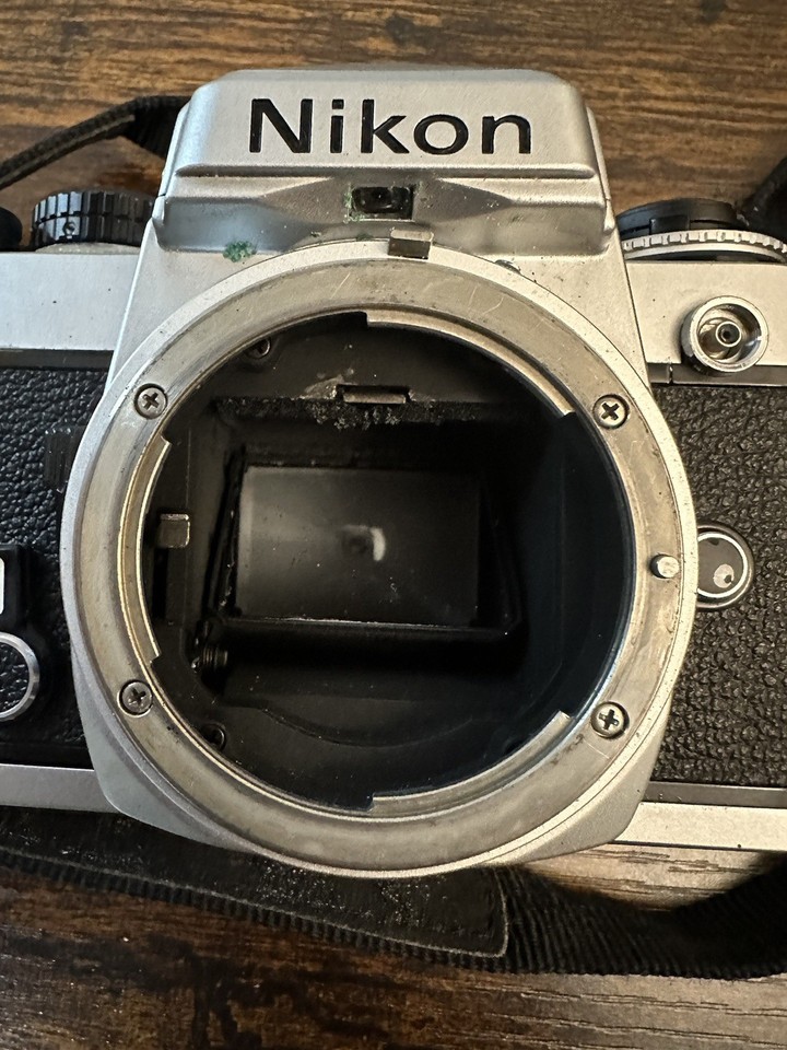 Nikon FE 35mm SLR Film Camera Body, Chrome for parts or repair | eBay